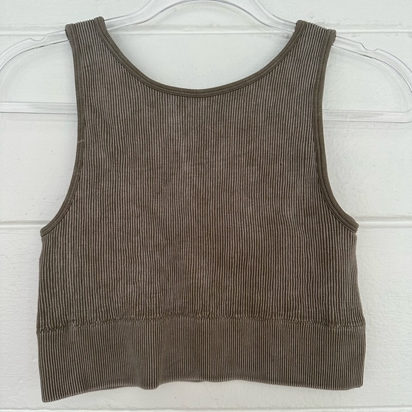 Versona | Tops | Versona Ml Crop Tank Brami Top In Olive | Poshmark